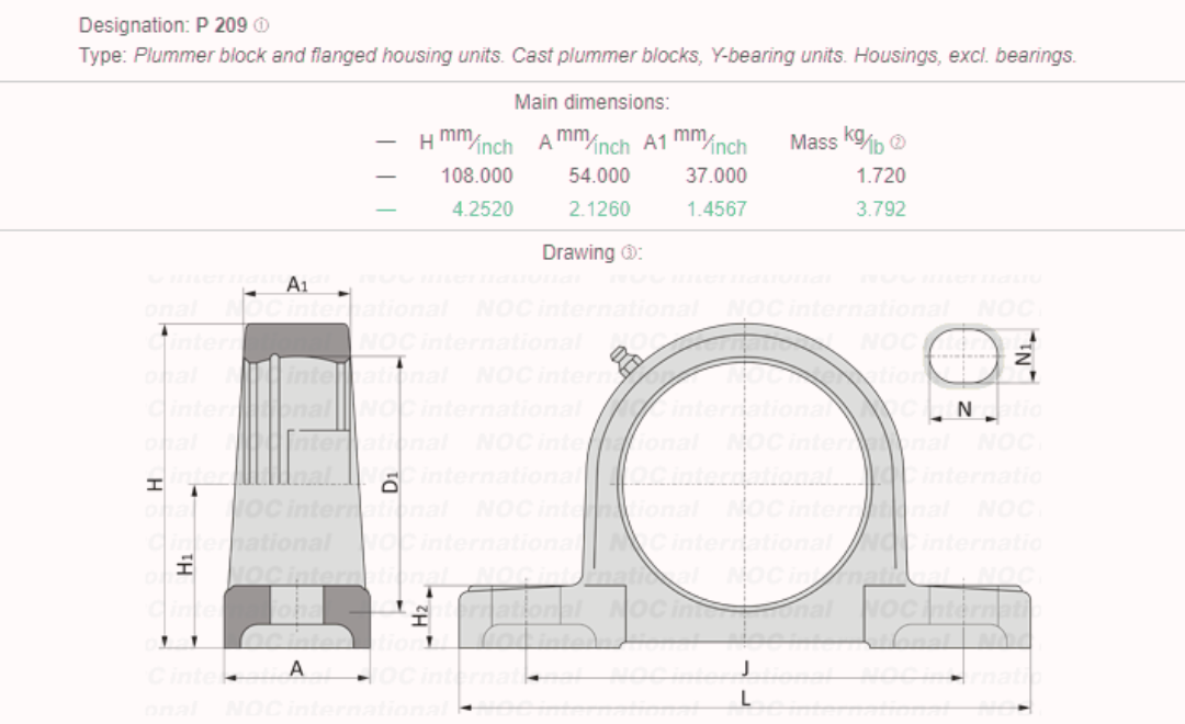 P 209 Series - Buy Plummer Block, P 209, Plummer Block And Flanged ...